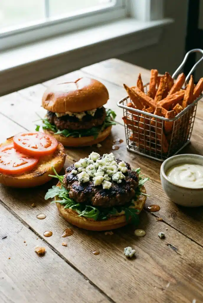 Savory Blue Cheese Burgers with Juicy Flavor Explosion - Scarlet Recipes