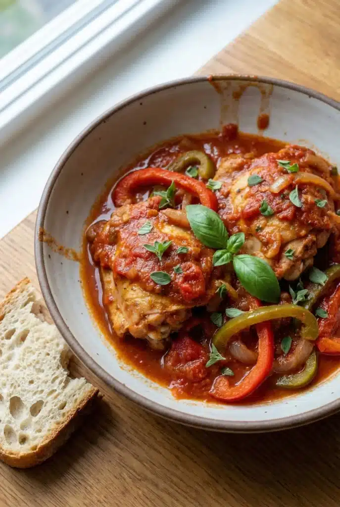 Savory Crock Pot Chicken Cacciatore with Rich Tomato Sauce - Scarlet ...